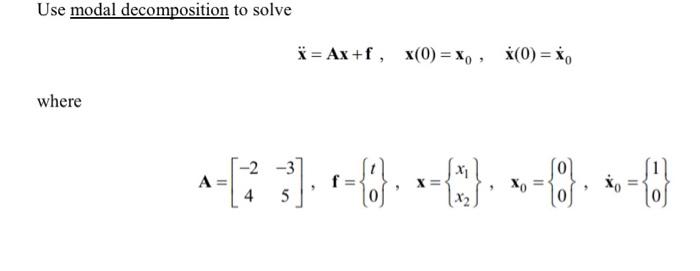 Solved Use modal decomposition to solve | Chegg.com