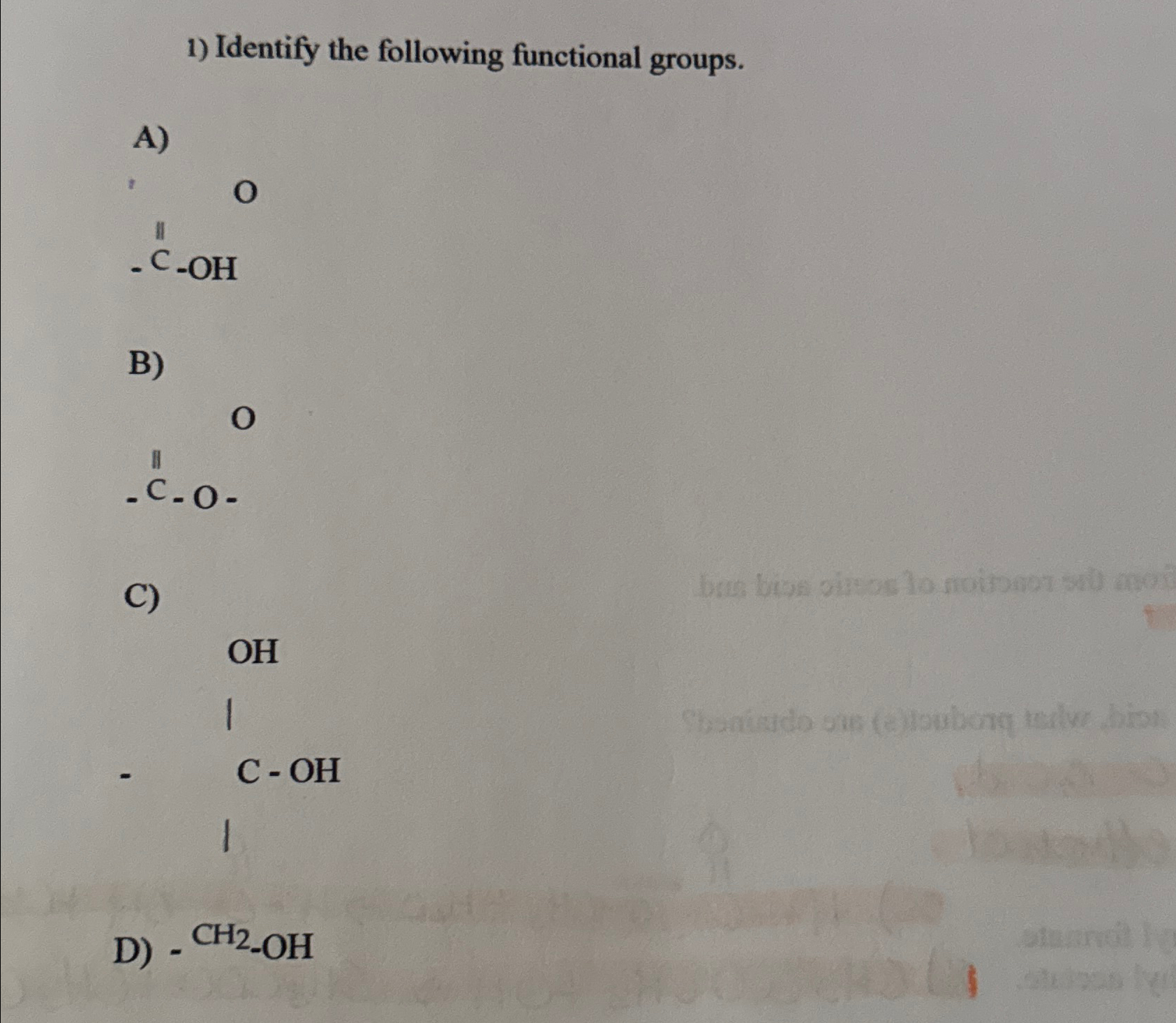 Solved Identify the following functional | Chegg.com