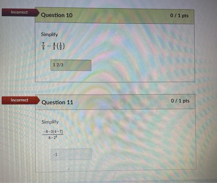 Solved Simplify a) (−8)2 b) −82 c) 12−32 d) 50−1Simplify | Chegg.com