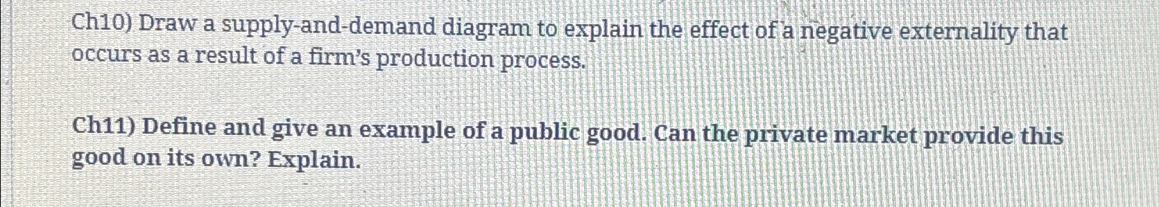 Solved Ch10) ﻿Draw a supply-and-demand diagram to explain | Chegg.com