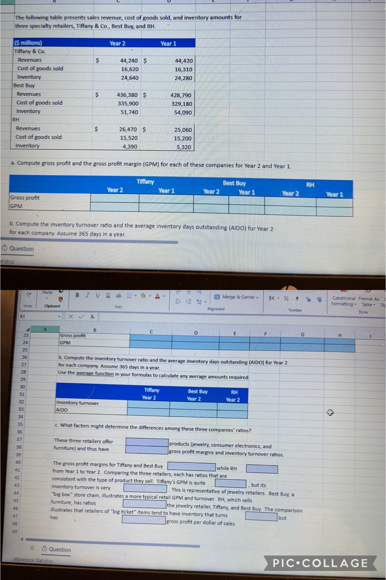 Solved The following table presents sales revenue, cost of | Chegg.com