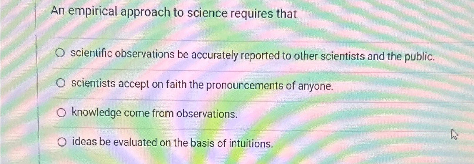 Solved An empirical approach to science requires | Chegg.com