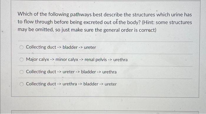 Solved Which of the following pathways best describe the | Chegg.com