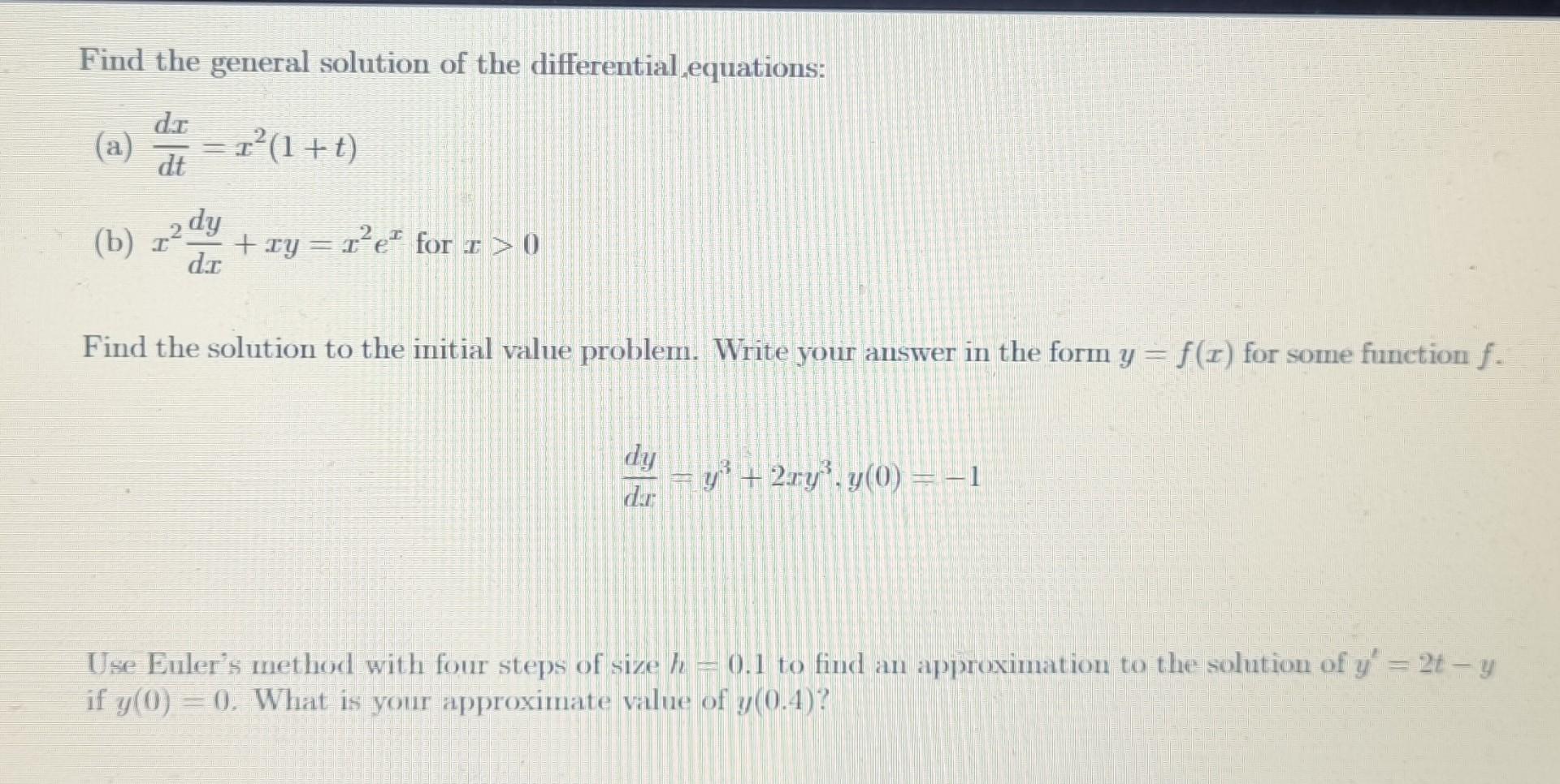 Solved Find the general solution of the differential | Chegg.com