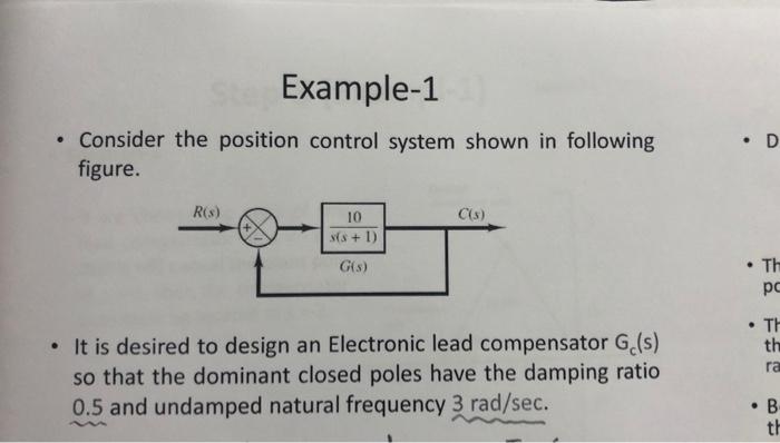 Solved Ste Example-1 Consider the position control system | Chegg.com