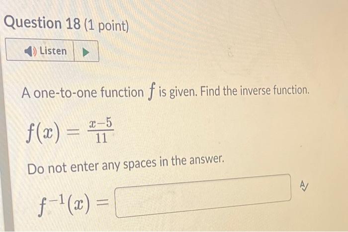 Solved A one-to-one function f is given. Find the inverse | Chegg.com