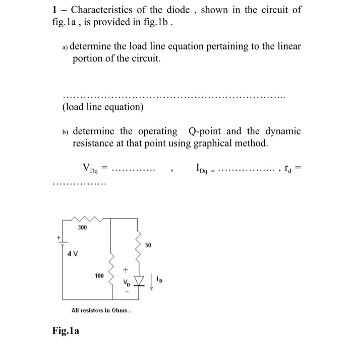 Solved 1 - Characteristics of the diode , shown in the | Chegg.com