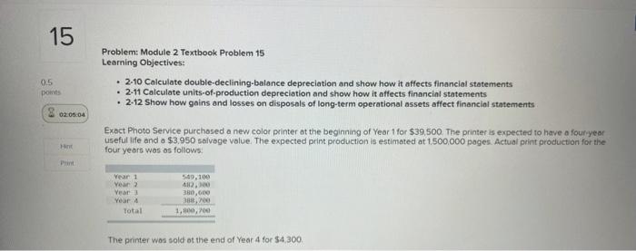 Solved 15 Problem: Module 2 Textbook Problem 15 Learning | Chegg.com