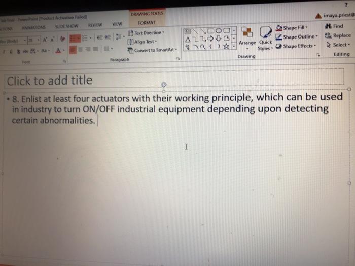 Solved 2 DRAWING TOOLS FORMAT ANONS Soow RIVIEW VIEW O | Chegg.com