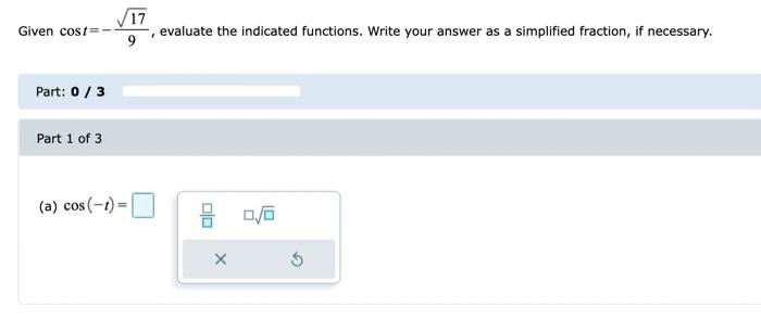 Solved Given cost=−917, evaluate the indicated functions. | Chegg.com