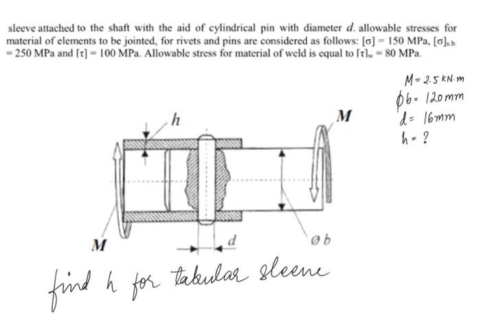 Solved sleeve attached to the shaft with the aid of | Chegg.com