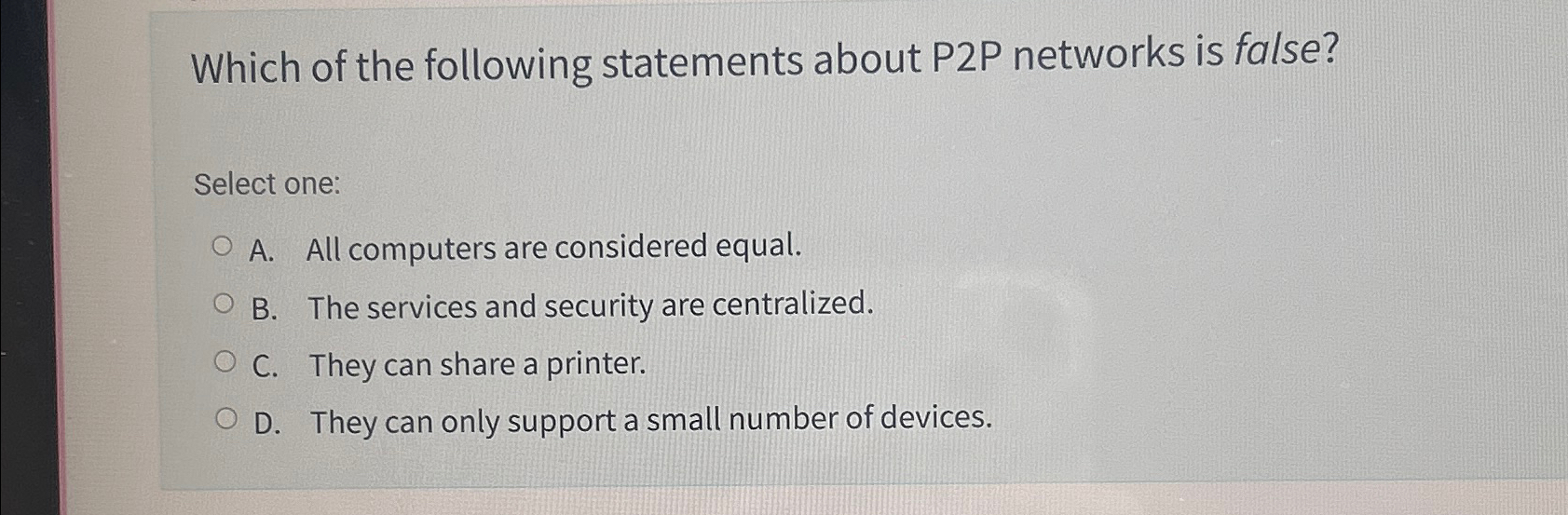 Solved Which of the following statements about P2P networks | Chegg.com