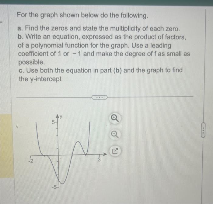 Solved For the graph shown below do the following. a. Find | Chegg.com