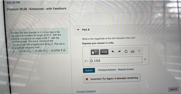 Solved Problem 29.58 - Enhanced - with Feedback | Chegg.com
