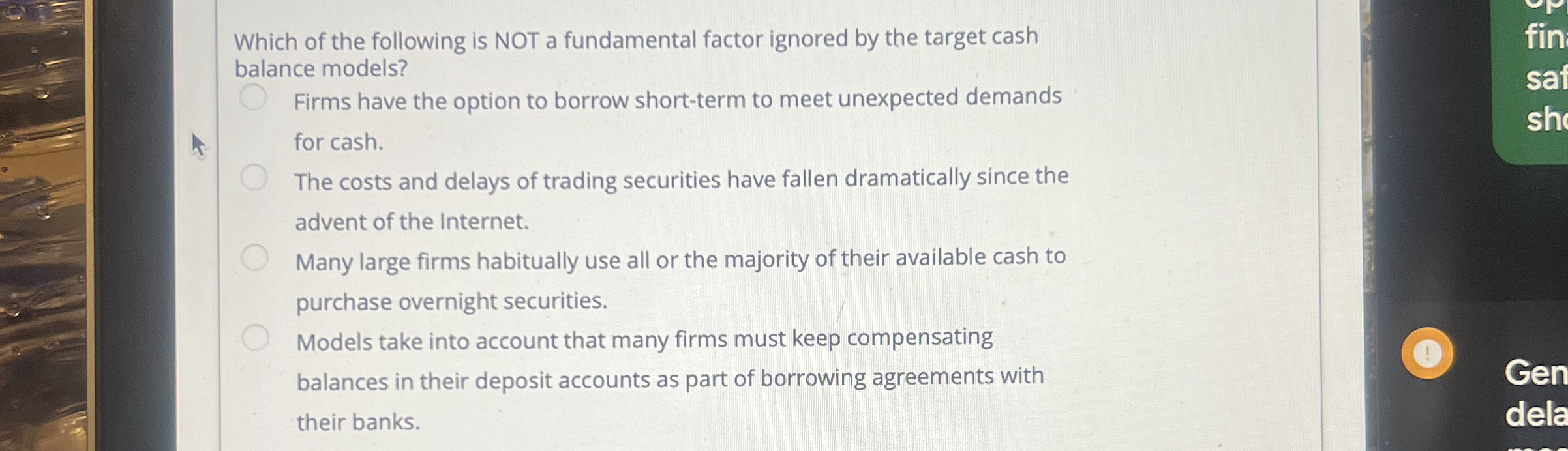 Solved Which of the following is NOT a fundamental factor | Chegg.com