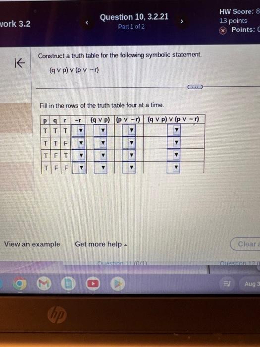 Solved Construct a truth table for the following symbolic | Chegg.com