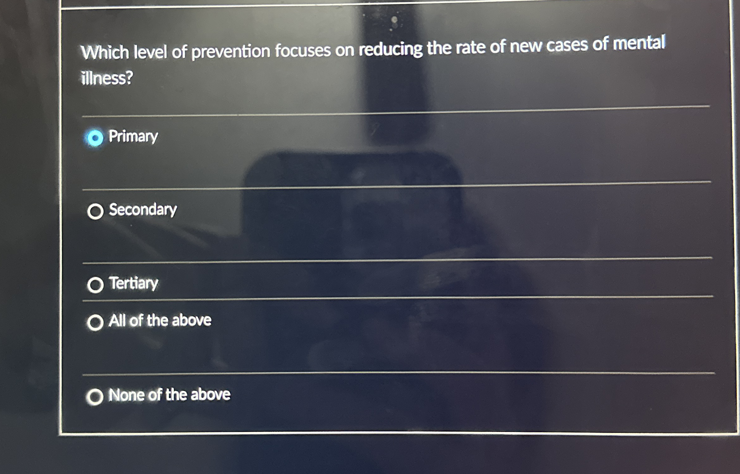Solved Which level of prevention focuses on reducing the | Chegg.com