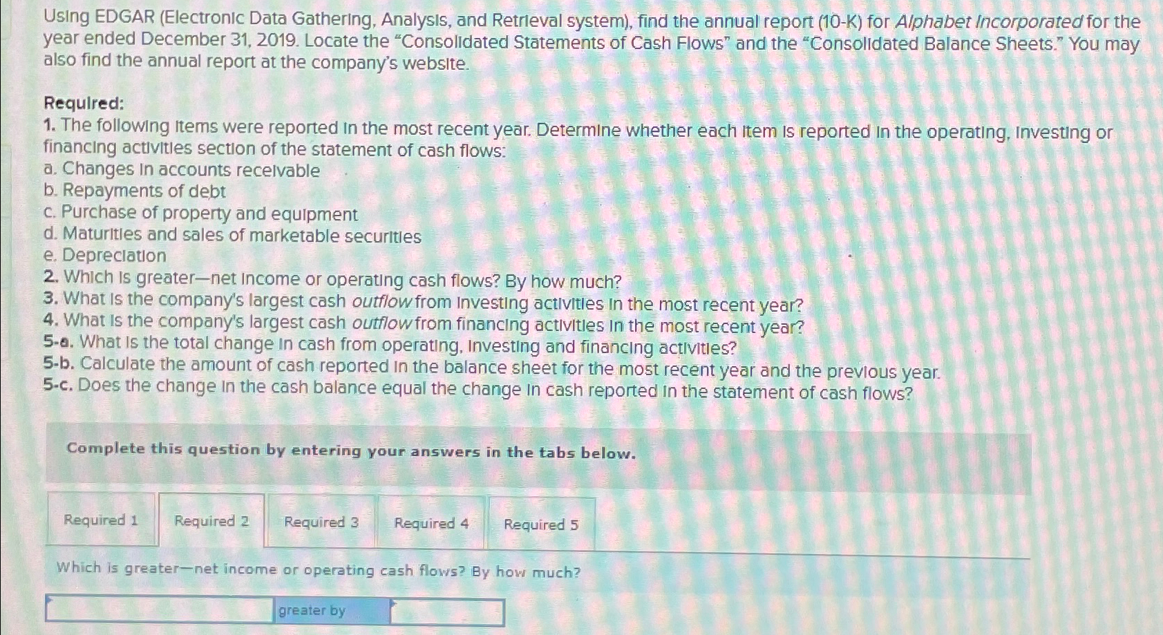 Solved Using EDGAR (Electronic Data Gathering, Analysis, and | Chegg.com