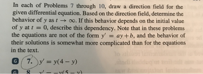 Solved In each of Problems 7 through 10, draw a direction | Chegg.com