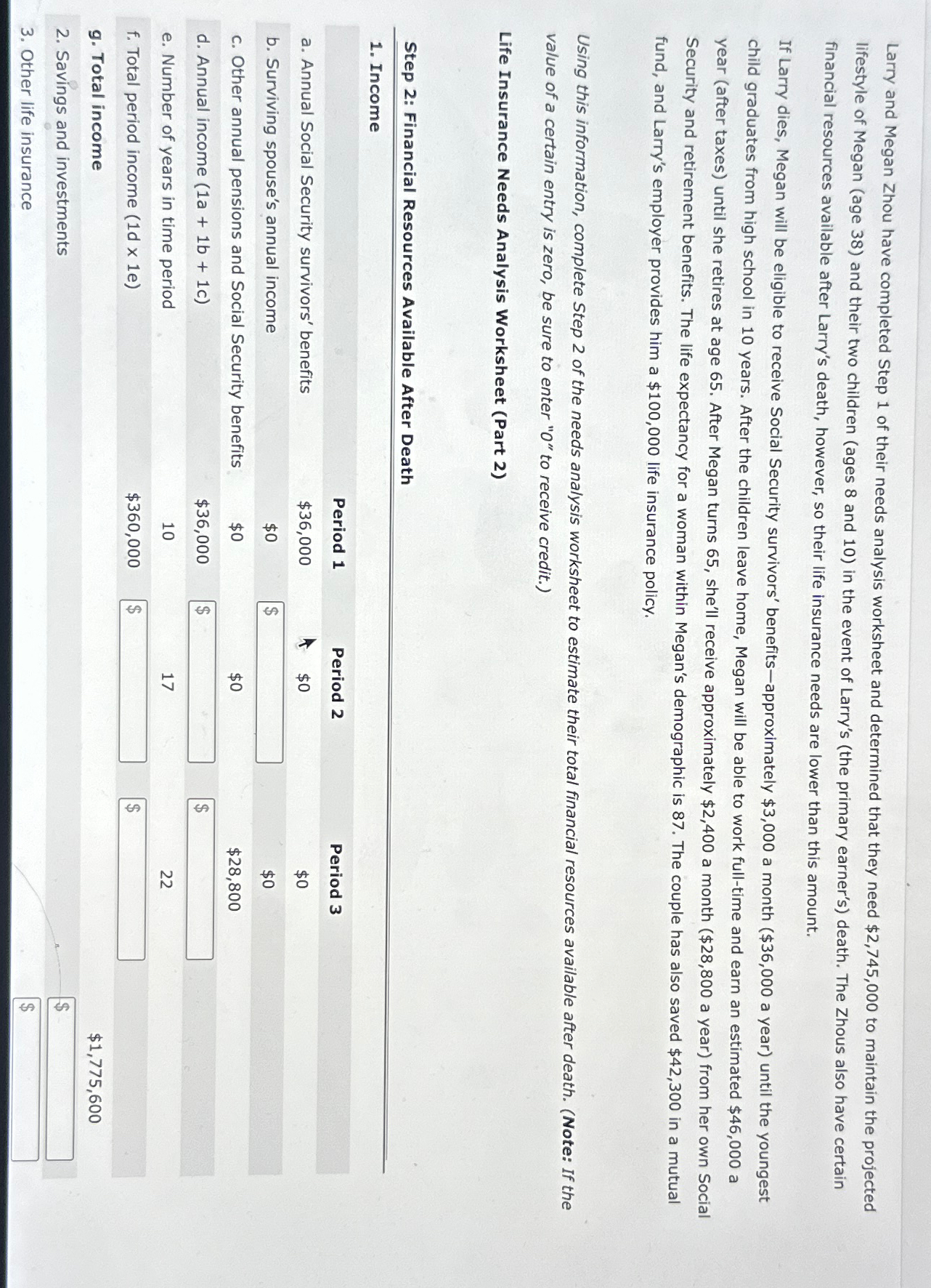 Solved Larry and Megan Zhou have completed Step 1 ﻿of their | Chegg.com