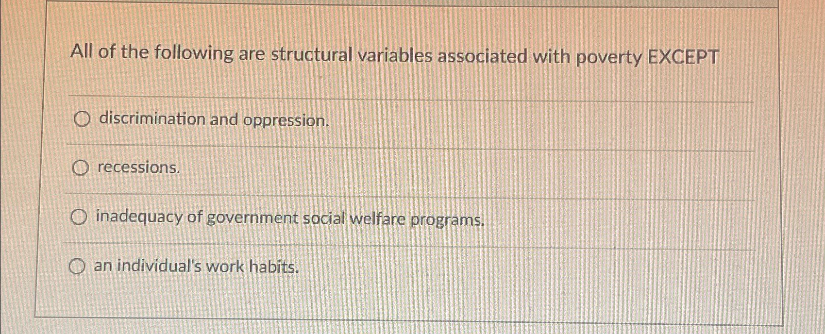 Solved All of the following are structural variables | Chegg.com