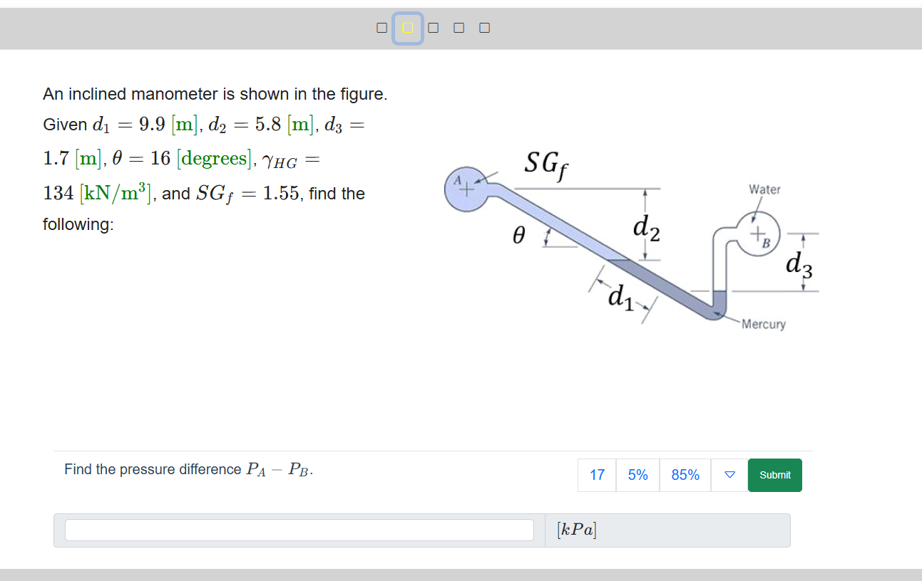 Solved An ﻿inclined manometer is ﻿shown in ﻿the figure.Given | Chegg.com