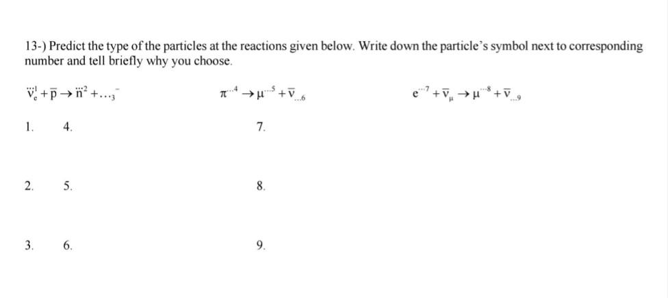 Solved 13-) Predict the type of the particles at the | Chegg.com