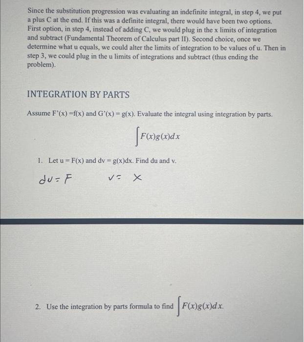 Solved Since the substitution progression was evaluating an | Chegg.com