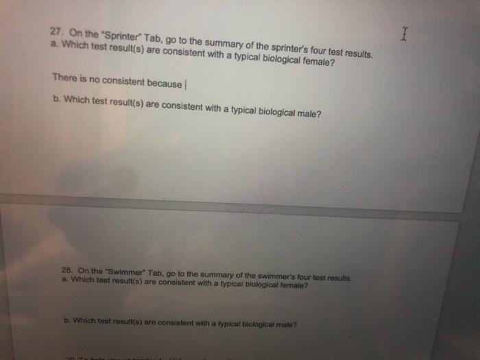 Solved 27. On the "Sprinter" Tab, go to the summary of the | Chegg.com