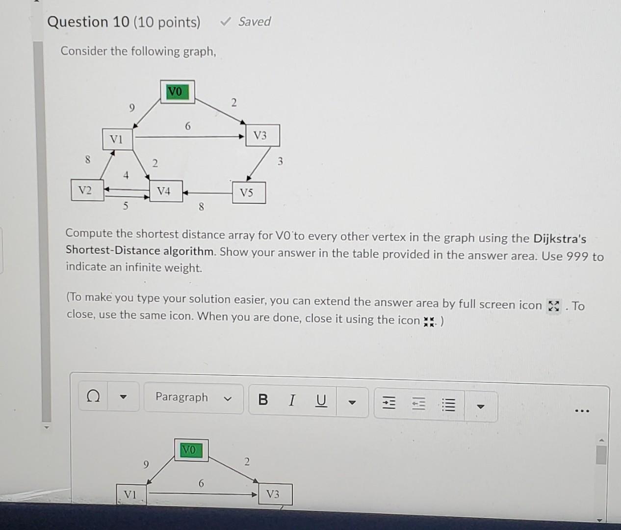 Solved Question 10 (10 points) Saved Consider the | Chegg.com