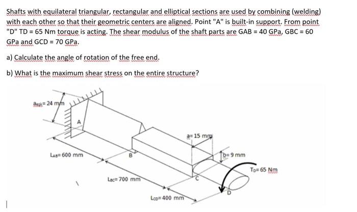 Solved Shafts with equilateral triangular, rectangular and | Chegg.com