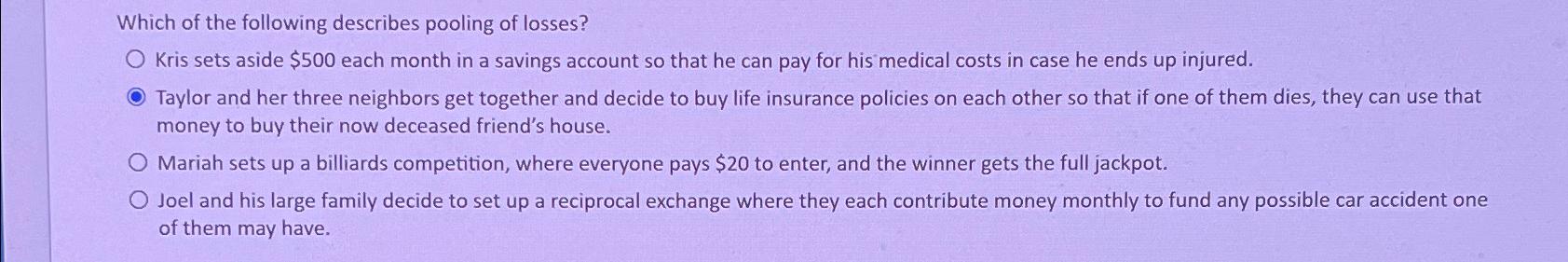 Solved Which of the following describes pooling of | Chegg.com