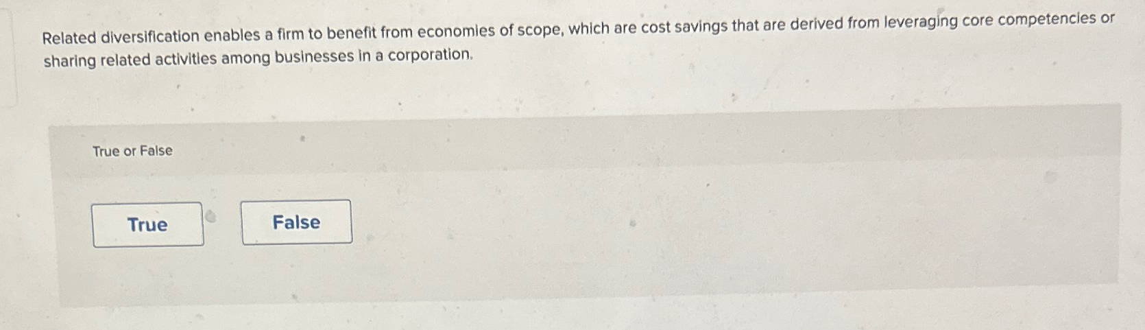 Solved Related diversification enables a firm to benefit | Chegg.com