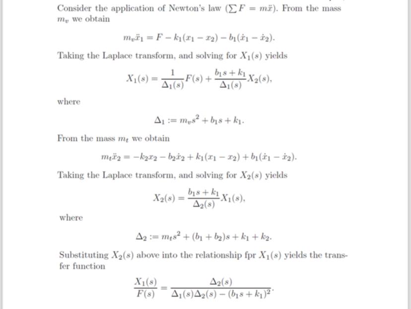 Consider the application of Newton's law (\\\\sum | Chegg.com