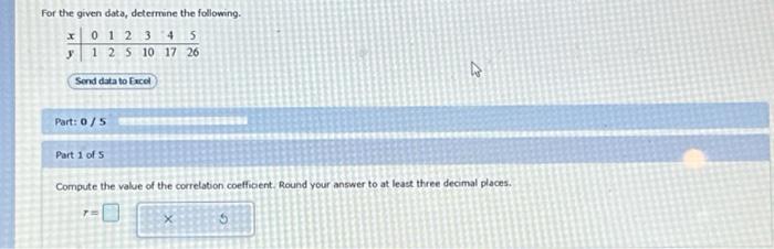 Solved For the given data, determine the following. | Chegg.com