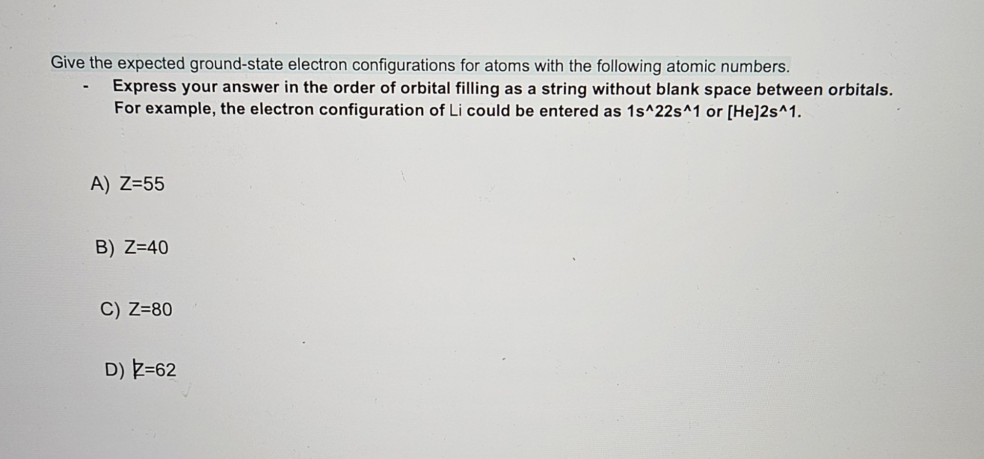 Solved Give The Expected Ground State Electron