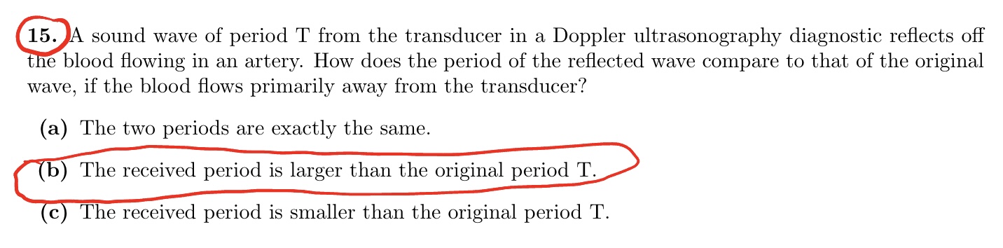 Solved A sound wave of period T ﻿from the transducer in a | Chegg.com