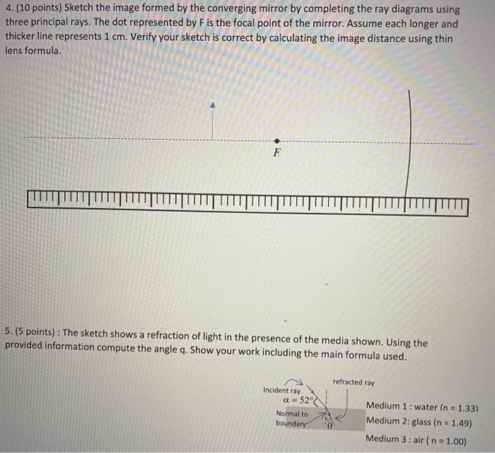 Solved 1. The sketch shows an object in front of a plane | Chegg.com