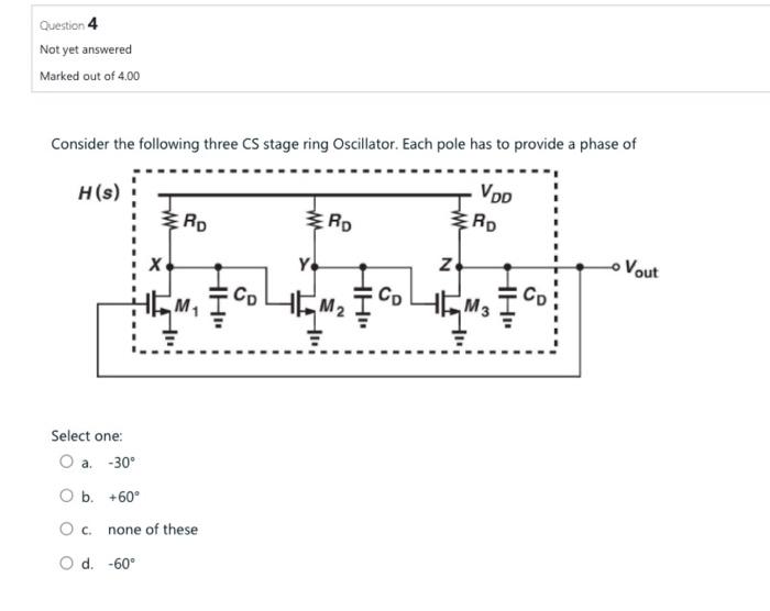 Solved Consider the following three CS stage ring | Chegg.com
