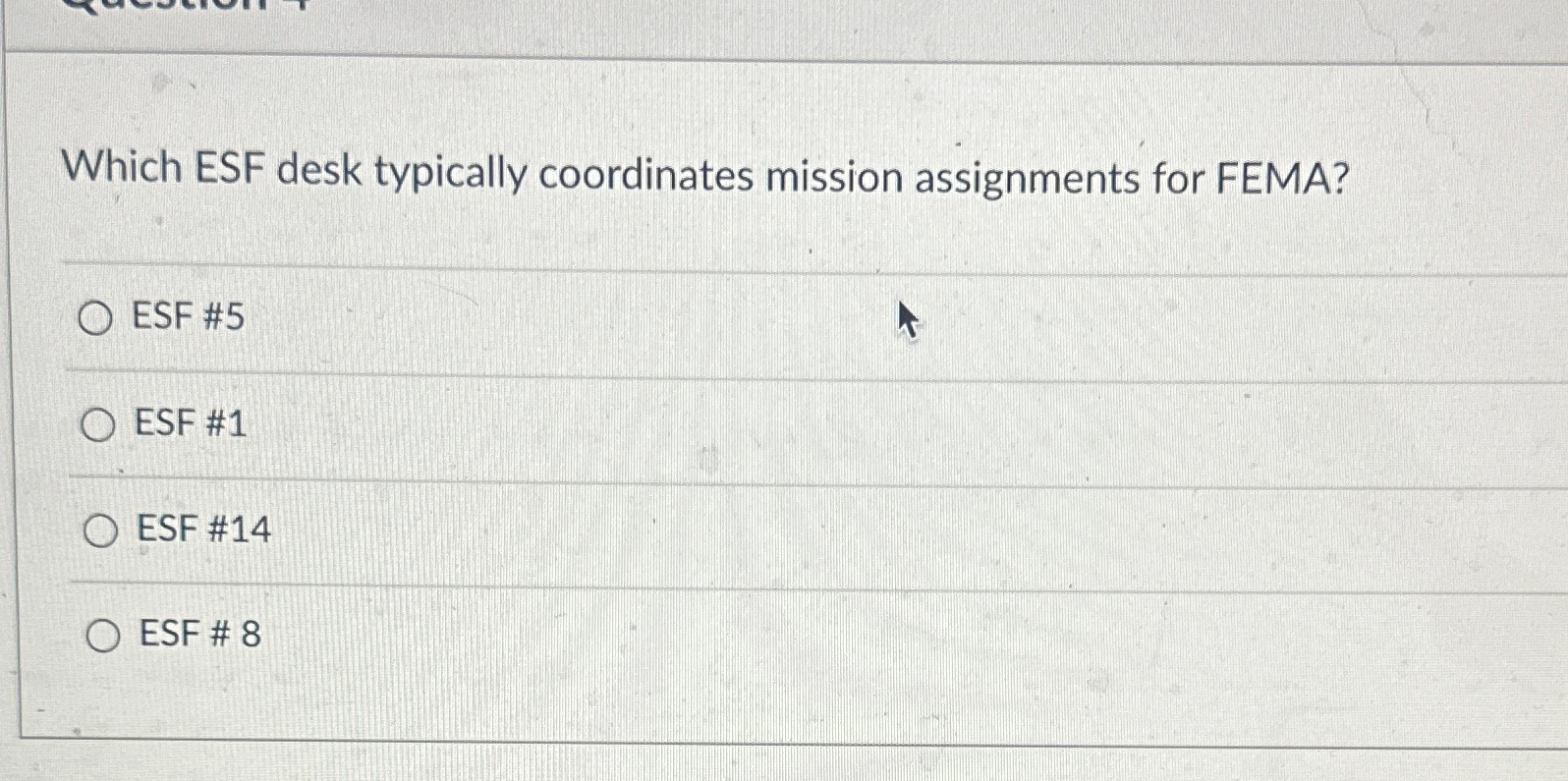 Solved Which ESF desk typically coordinates mission | Chegg.com