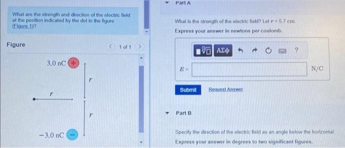 Solved What are the strength and direction of the electric | Chegg.com