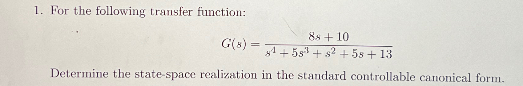 Solved For The Following Transfer