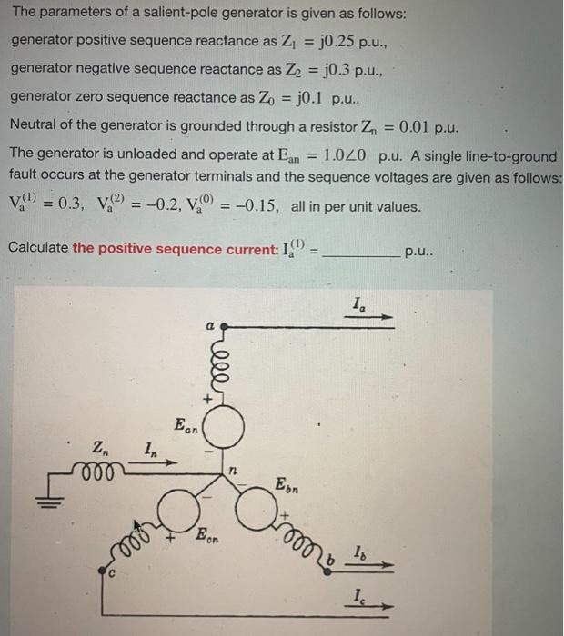 Solved The parameters of a salient-pole generator is given | Chegg.com