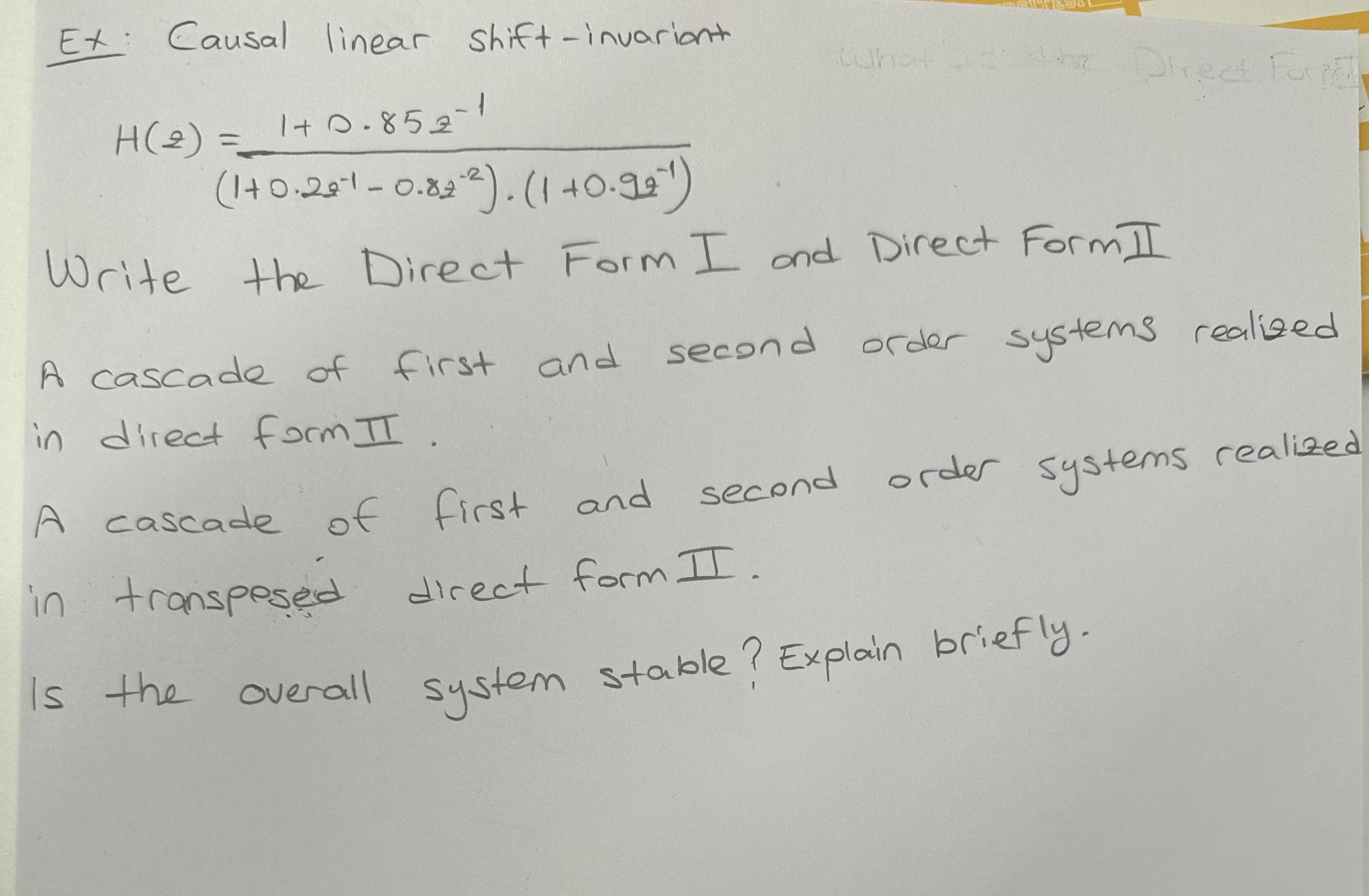 Solved Ex: Causal linear | Chegg.com