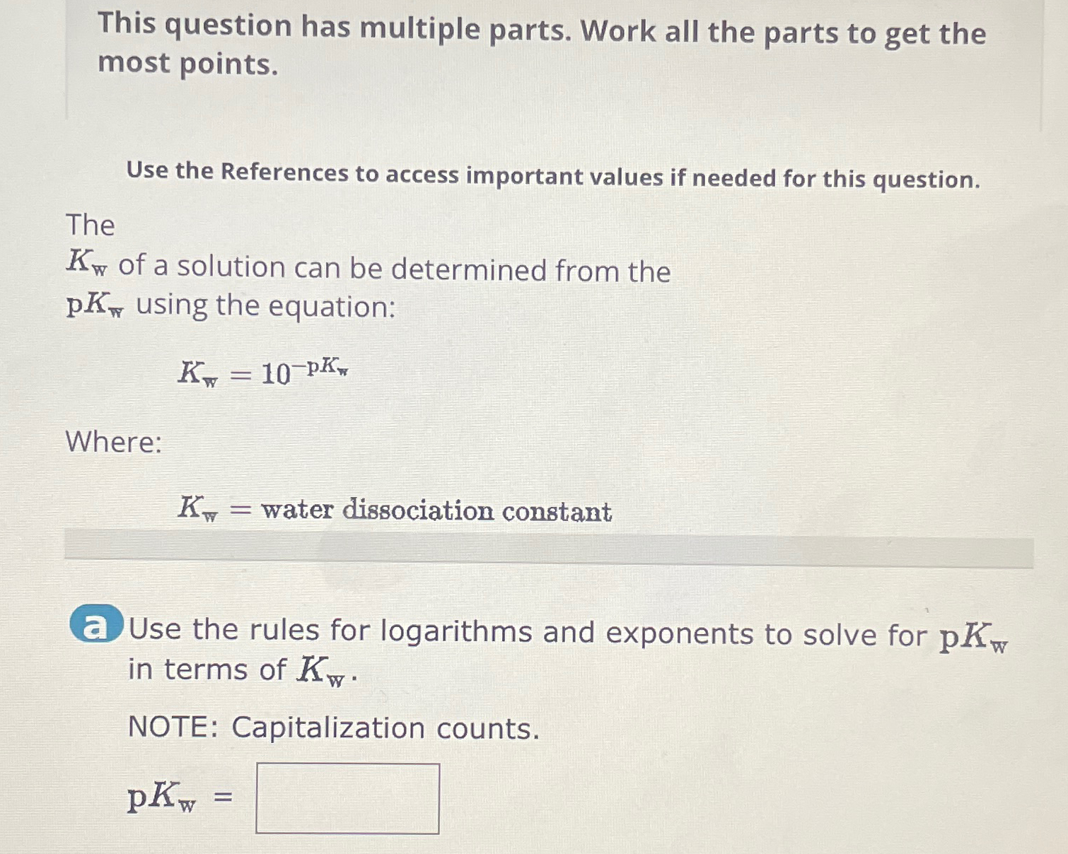This question has multiple parts. Work all the parts | Chegg.com