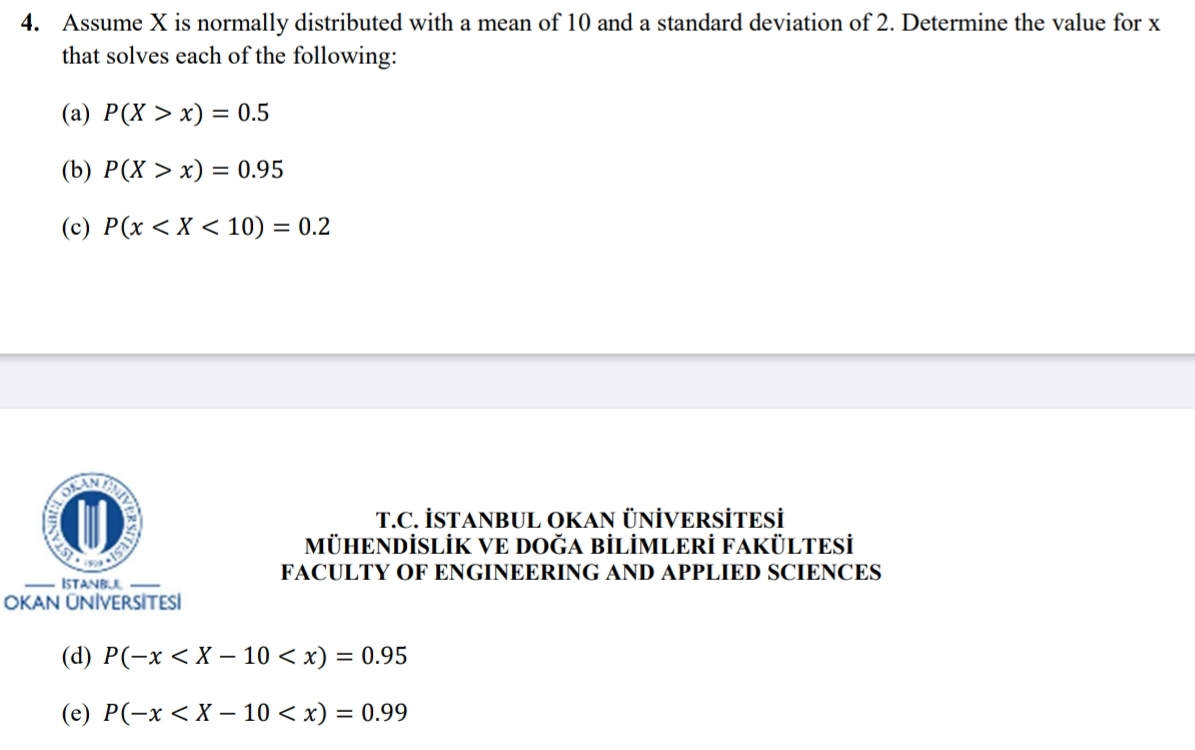 Solved Assume x ﻿is normally distributed with a mean of 10 | Chegg.com