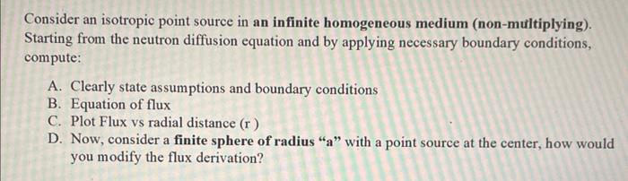 Solved Consider an isotropic point source in an infinite | Chegg.com