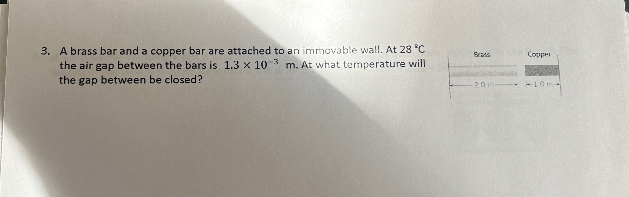 Solved A brass bar and a copper bar are attached to an | Chegg.com