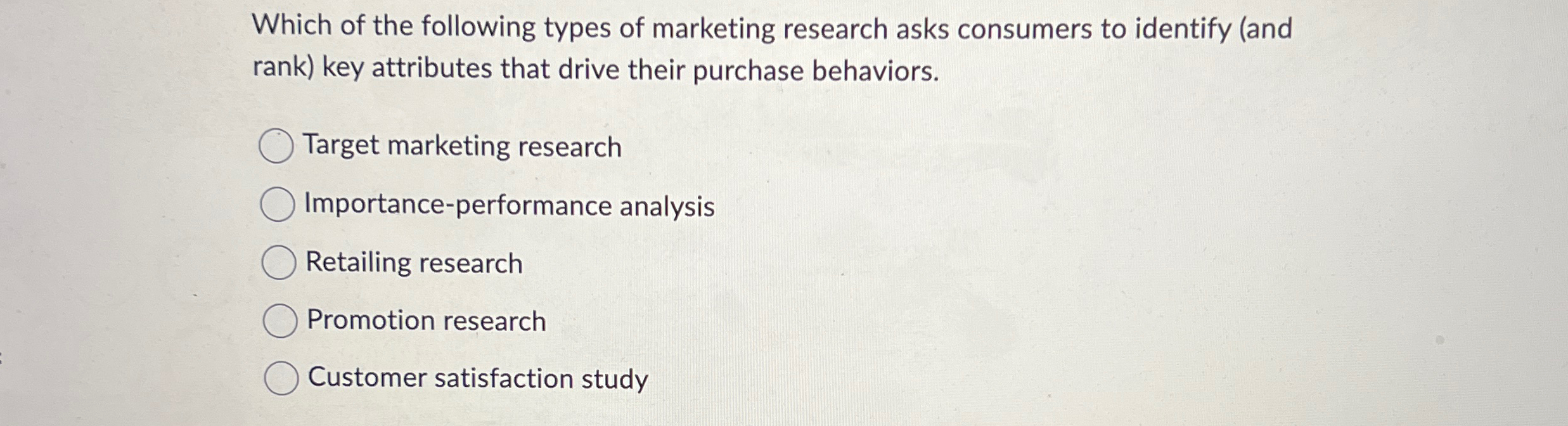 Solved Which of the following types of marketing research | Chegg.com