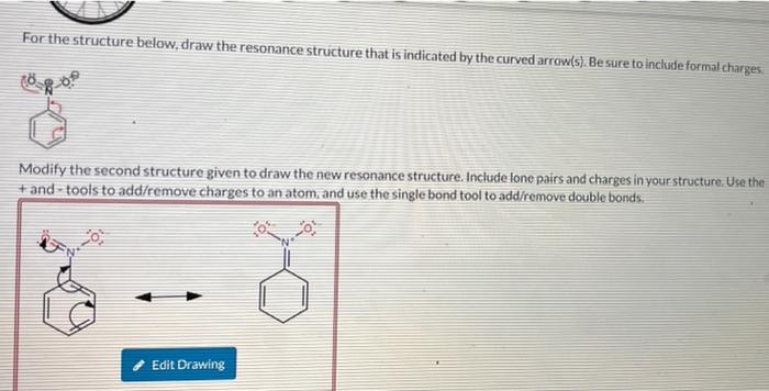 Solved For the structure below, draw the resonance structure | Chegg.com